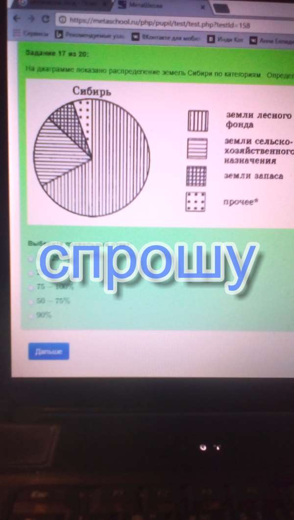 Помогите решить задачу на диаграмме показано распределение земель Сибири по категориям